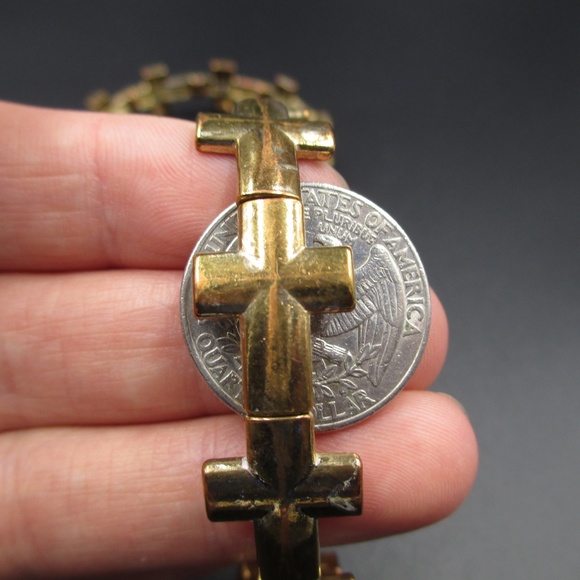 Jewelry | Vintage Rustic Religious Cross Expandable Bracelet | Poshmark
